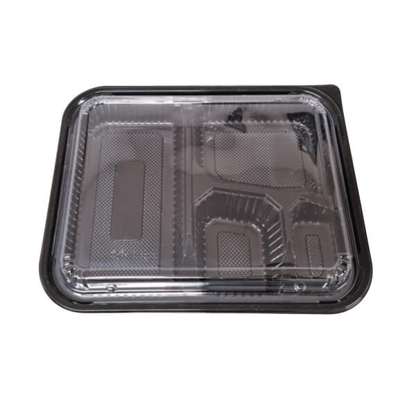 Compartment Bento Box Black PP & Clear Lid – ShieldPak