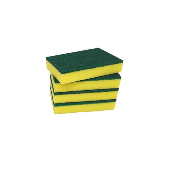 Green and yellow scourer sponge | BSB Packaging – ShieldPak